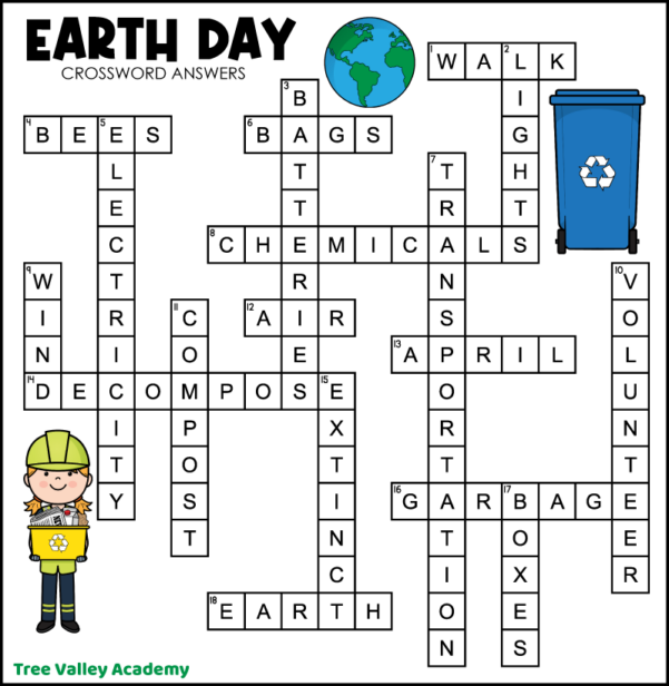 Earth Day Crossword - Tree Valley Academy