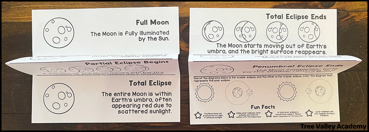 Lunar Eclipse Coloring Worksheets & Foldable Craft