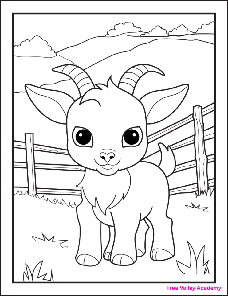 8 Farm Animal Coloring Pages - Tree Valley Academy