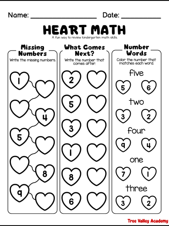 Free 3rd Grade Heart Themed Math Worksheets (3-Page Printable)