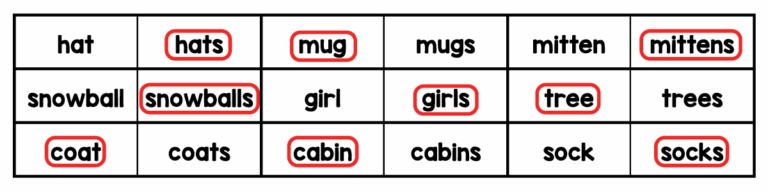 Kindergarten Winter Nouns Worksheets - Tree Valley Academy