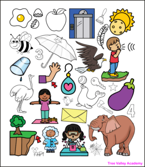 Letter E Sound Worksheets - Tree Valley Academy