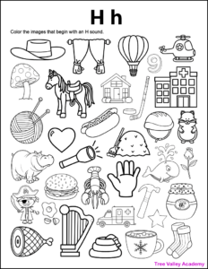 Letter H Sound Worksheets - Tree Valley Academy