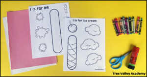 Letter I Crafts for Preschoolers: Ink & Ice Cream