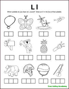 Letter L Sound Worksheets - Tree Valley Academy
