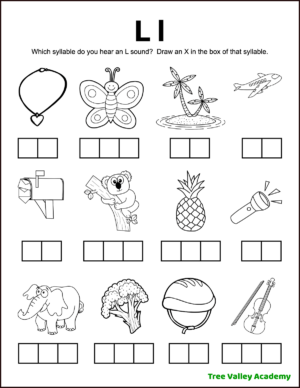 Letter L Sound Worksheets - Tree Valley Academy