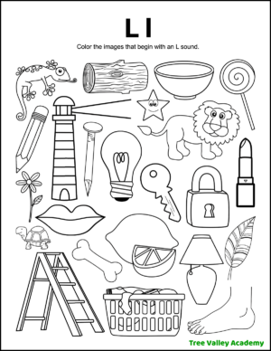 Letter L Sound Worksheets - Tree Valley Academy