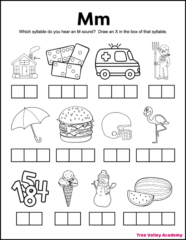 Letter M Sound Worksheets - Tree Valley Academy