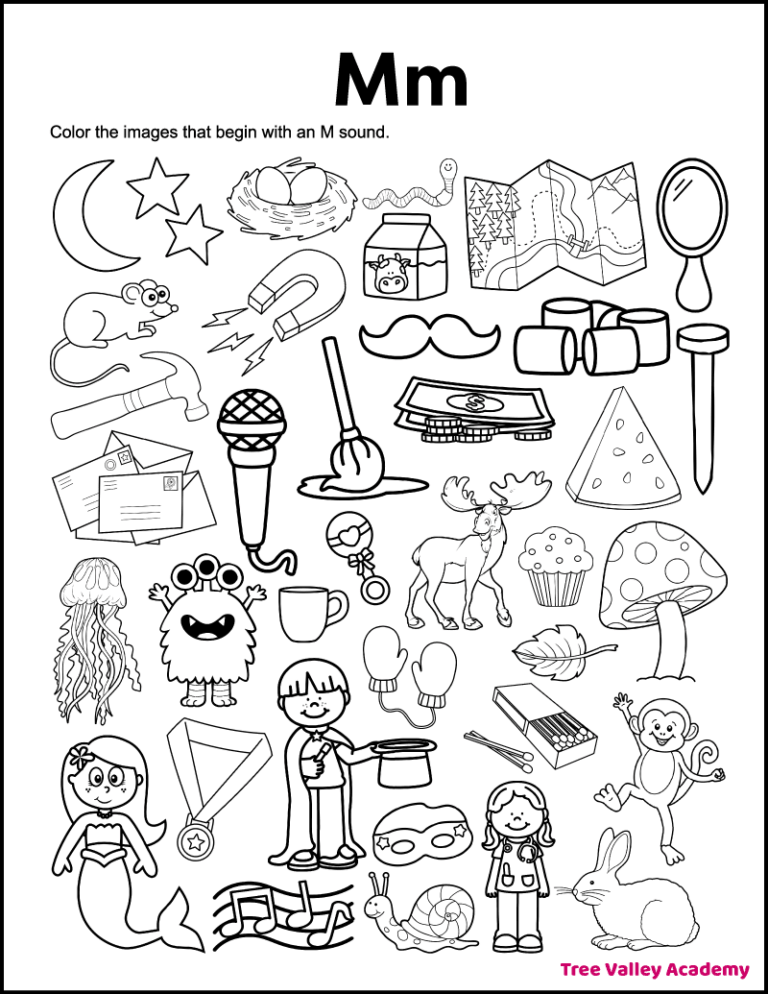 Letter M Sound Worksheets - Tree Valley Academy