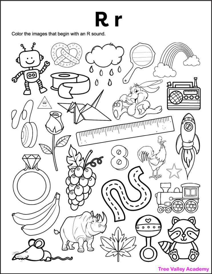 Letter R Sound Worksheets - Tree Valley Academy