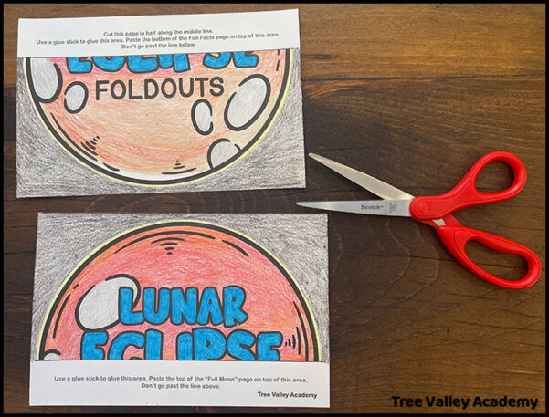 Lunar Eclipse Coloring Worksheets & Foldable Craft