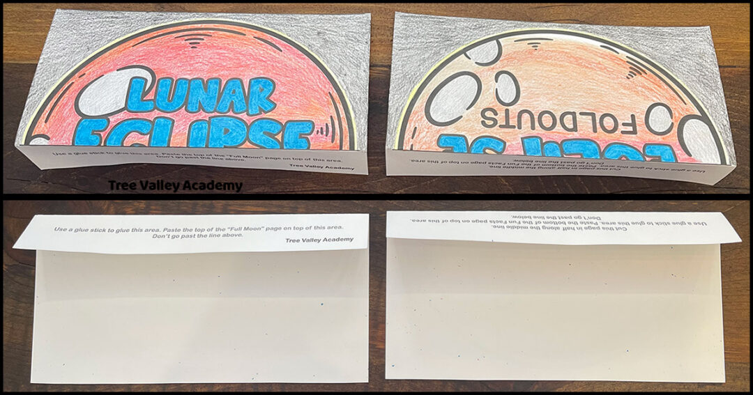 Lunar Eclipse Coloring Worksheets & Foldable Craft