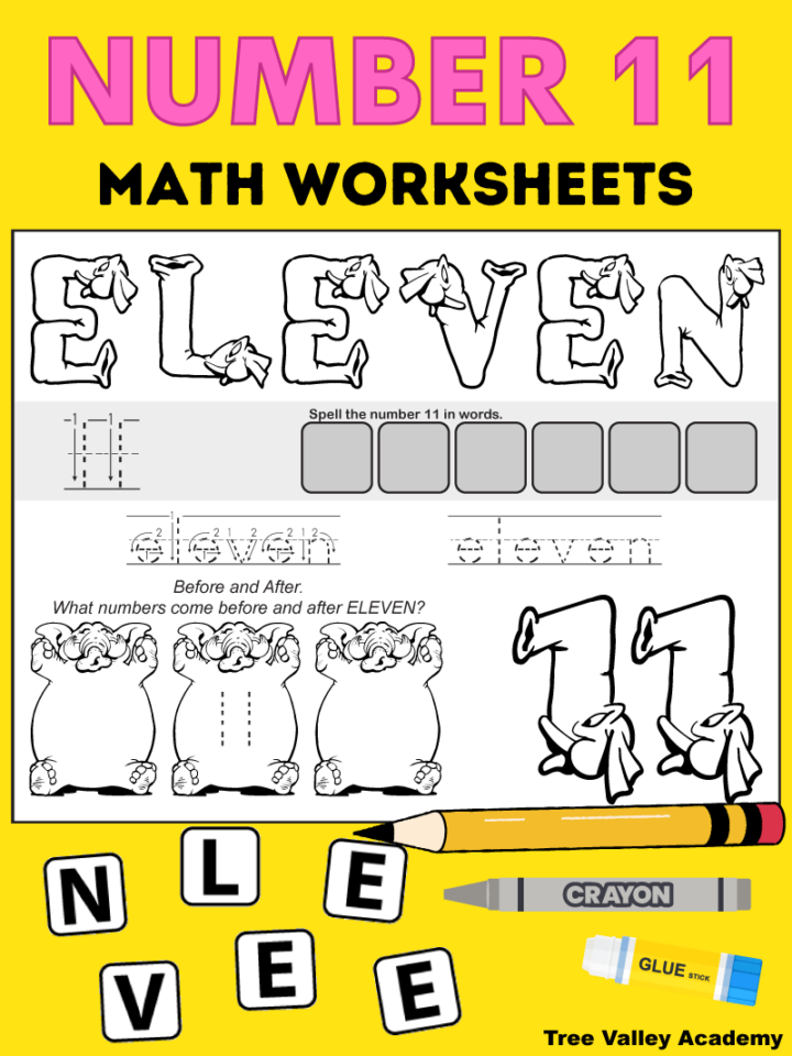 Number Bonds to 11 Free Math Worksheets - Tree Valley Academy