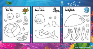 Sea Animals Coloring Crafts - Tree Valley Academy