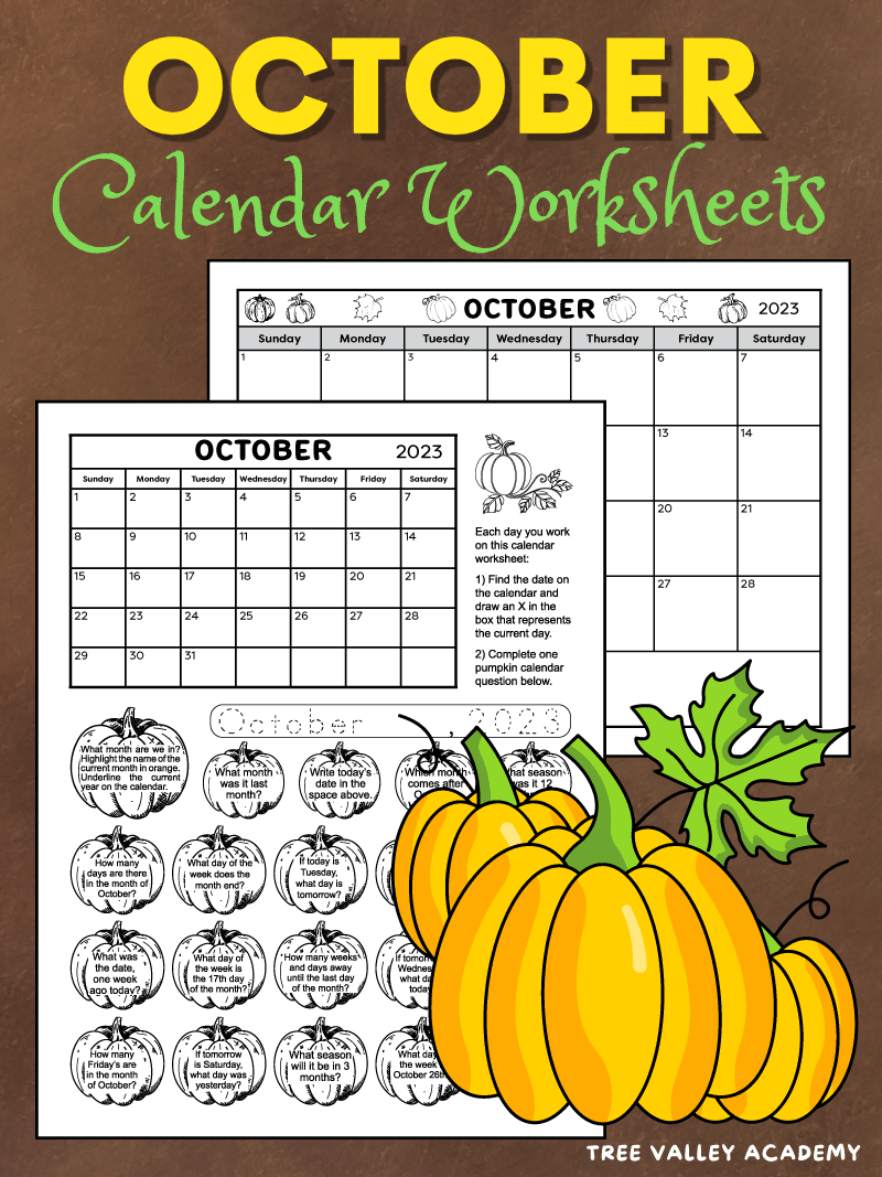Printable Calendar Worksheet for October 2025