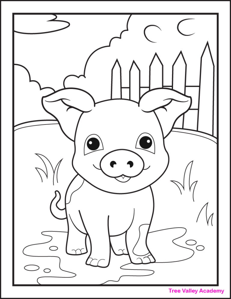 8 Farm Animal Coloring Pages - Tree Valley Academy