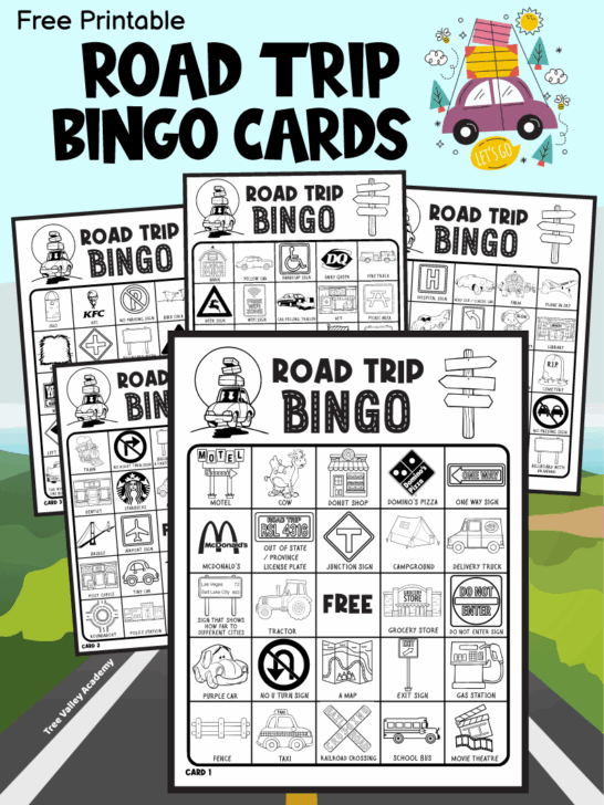 5 Free Printable Road Trip Bingo Cards - Tree Valley Academy