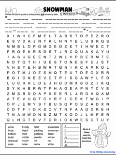 Winter Printable Activities for Kids - Tree Valley Academy