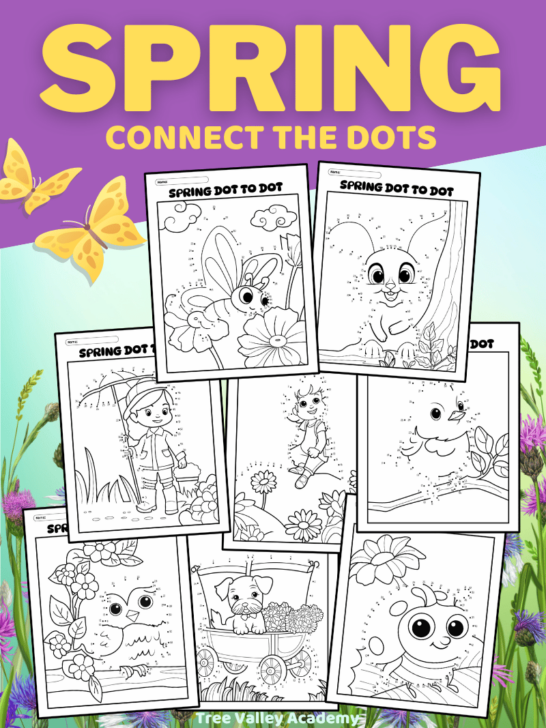 8 Spring Connect The Dots Coloring Pages - Tree Valley Academy