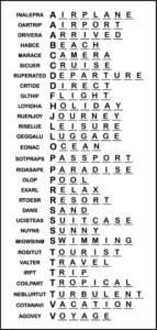 Free Printable Vacation Word Puzzle for Kids -Tree Valley Academy