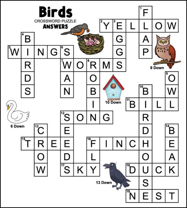 Easy Bird Crossword - Tree Valley Academy