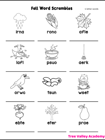 28 Printable Word Scrambles for Kids - Tree Valley Academy