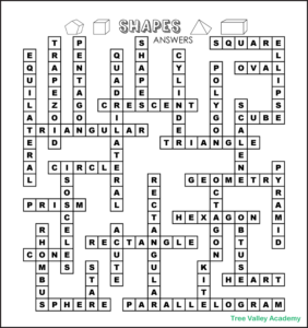 Geometric Shapes Word Puzzle for Kids - Tree Valley Academy