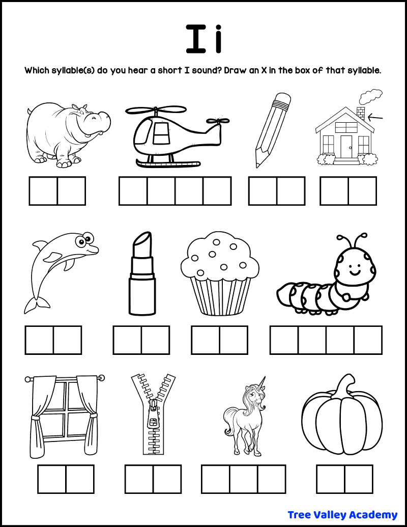 Letter I Sound Worksheets - Tree Valley Academy