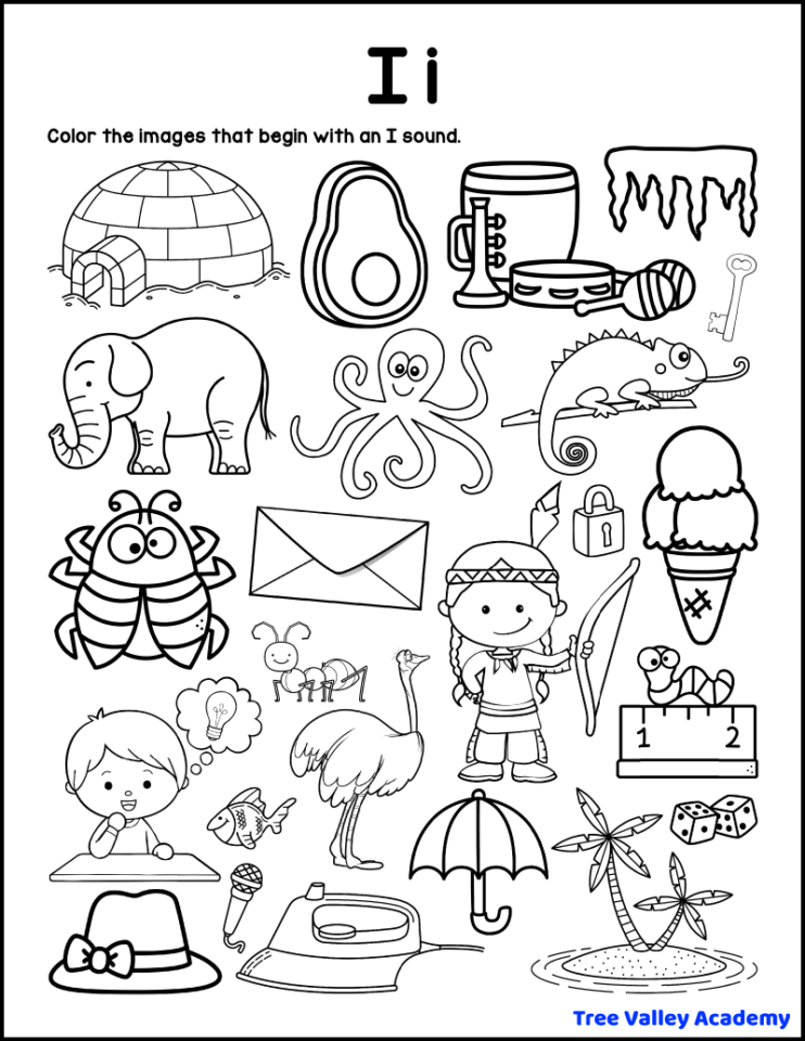 Letter I Sound Worksheets - Tree Valley Academy