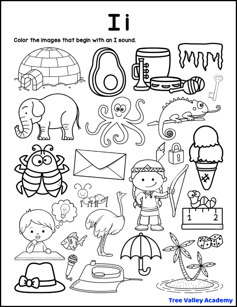 Letter I Sound Worksheets - Tree Valley Academy