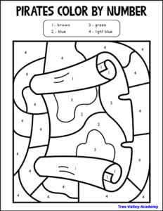 Pirate Color by Number - Tree Valley Academy